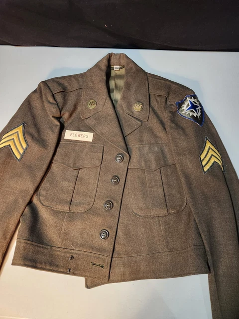 VINTAGE WWII KOREAN War 1950s US Army Ike Jacket W/Patches Size 36R OD ...