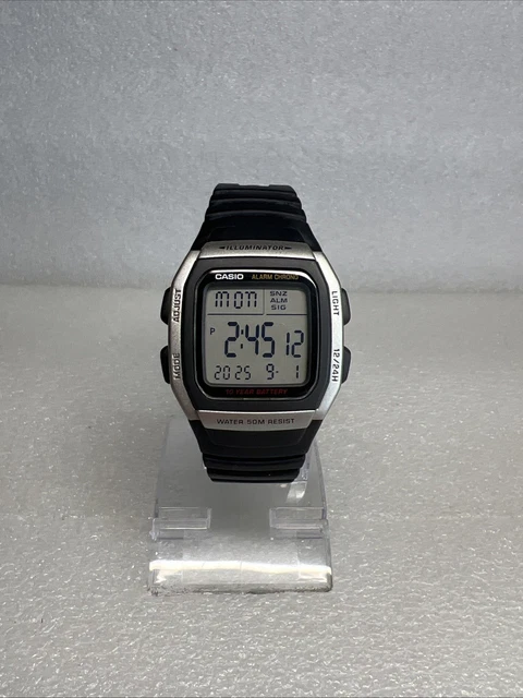 CASIO W-96H-1AVES MENS Digital Quartz Watch W/ Battery Timer Alarm Led - Black £2.05 - PicClick UK