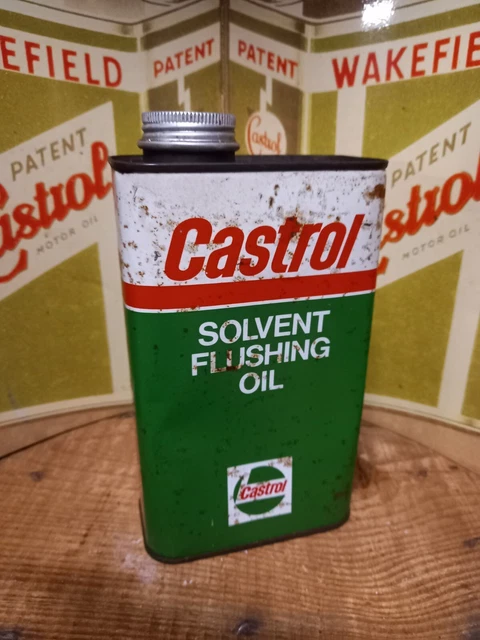 VINTAGE CASTROL SOLVENT Flushing Fluid Can. £22.50 - PicClick UK