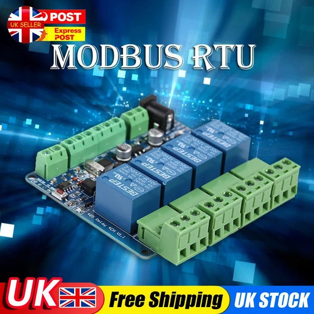 MODBUS RTU 4 Way Relay Module 4 Road Input Micro Controller RS485 Communication £8.73 - PicClick UK