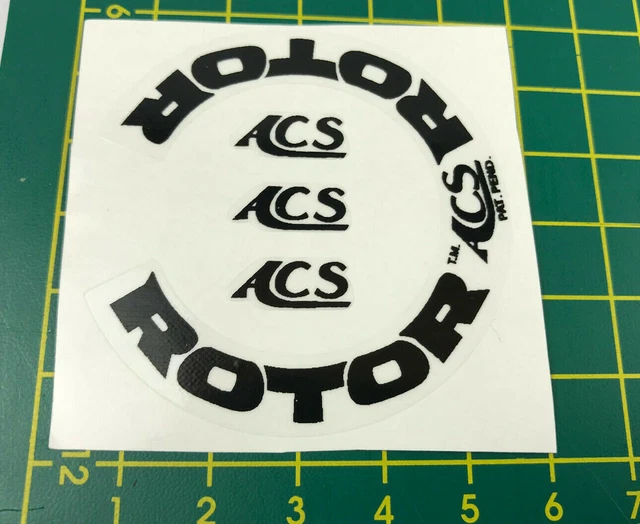OLD SCHOOL BMX decals stickers acs gen 1 rotor black on clear $10.00 ...