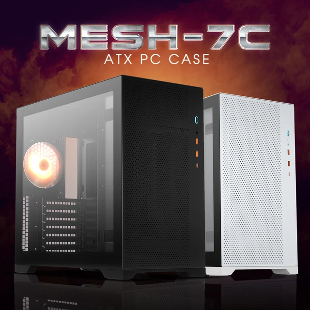VETROO AL-MESH-7C COMPACT ATX PC Case ATX/Micro-ATX/Mini-ITX Mesh ...