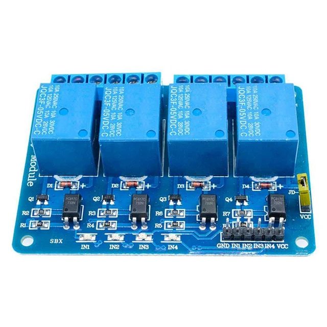 MODULO RELE 5V 10A 4 Canali Optocoupler Optoisolati per Elettronica ...