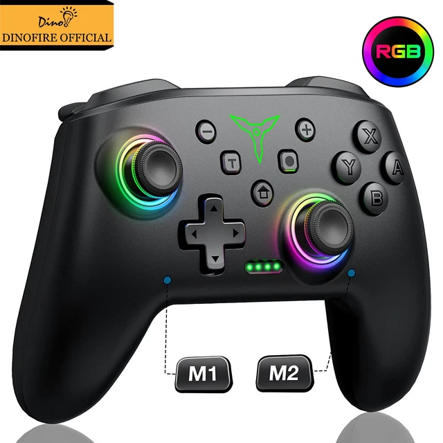 DINOFIRE WIRELESS BLUETOOTH RGB Controller Nintendo Switch/Lite/OLED/PC ...