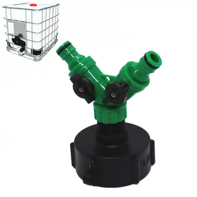 PREMIUM IBC WATER Outlet Valve 2way Control S60X6 Connector Rainwater ...