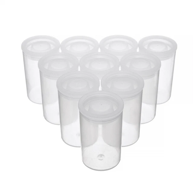 100PCS PLASTIC EMPTY Film Canister Camera Reel Container Storage Case ...
