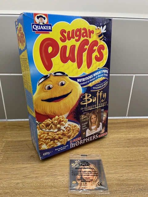 BUFFY THE VAMPIRE Slayer MORPHERS card Quaker Sugar Puffs cereal Box ...