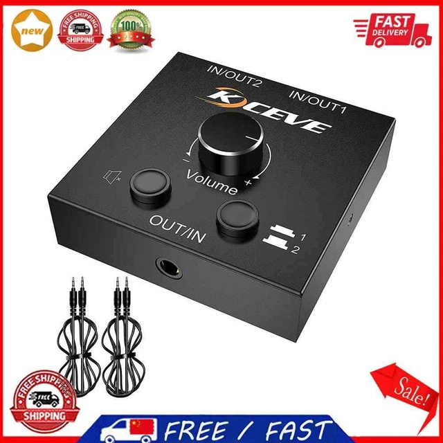 DUAL WAY 2X1/1X2 3.5mm Stereo Audio Switcher Portable Audio Switch ...