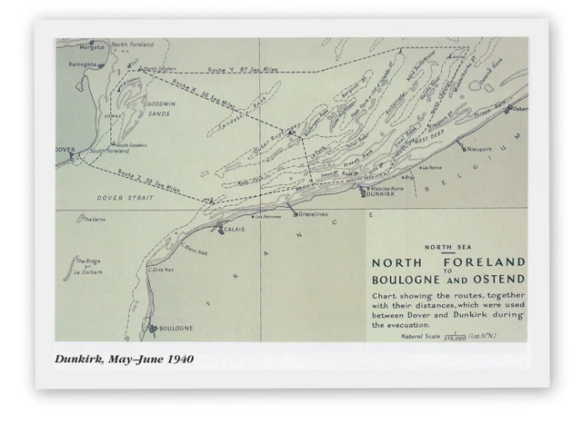 DUNKIRK 1940 CHART Showing Evacuation Routes & Distances Mounted War ...