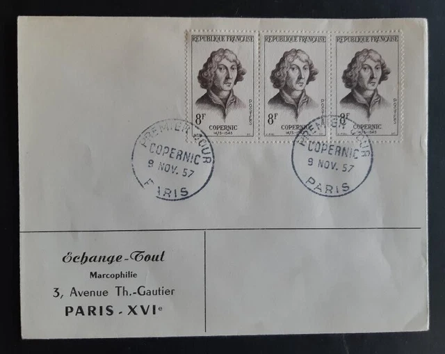 FRANCE ENVELOPPE 1er jour 1957 Copernic Lettre FDC Cover EUR 1,00 - PicClick FR