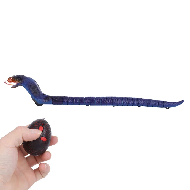 (BLUE)RC ANIMAL USB Charging With Retractable Tongue Snake Toy Remote ...