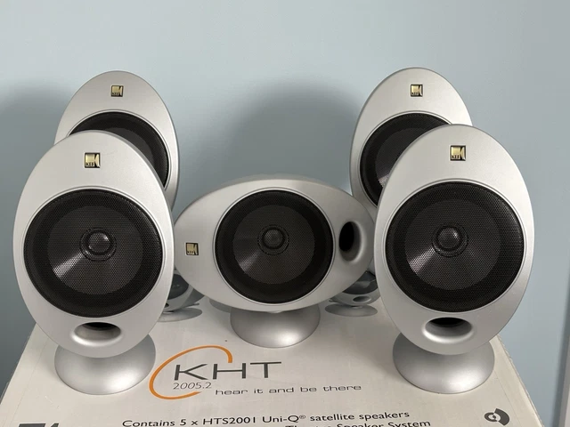 KEF HTS2001 Silver Egg - 5 x Surround Satellite Speakers £21.52 ...