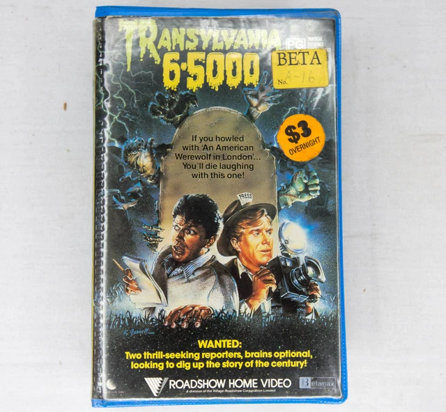 TRANSYLVANIA 6-5000 BETA Not VHS Clamshell Ex Rental 1985 Roadshow Home ...