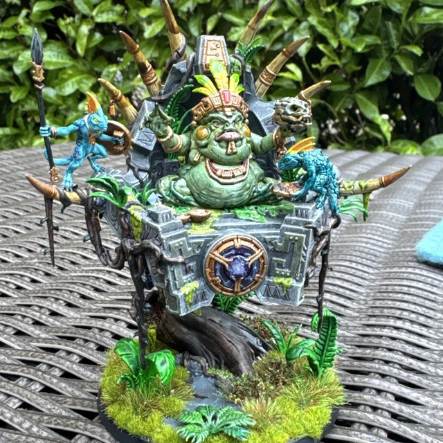 WARHAMMER SERAPHON SLANN starmaster with 2 skinks well painted magnets ...