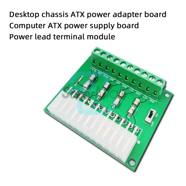 ATX DESKTOP PC Power Supply Breakout Board Adapter Extension Module 24/ ...