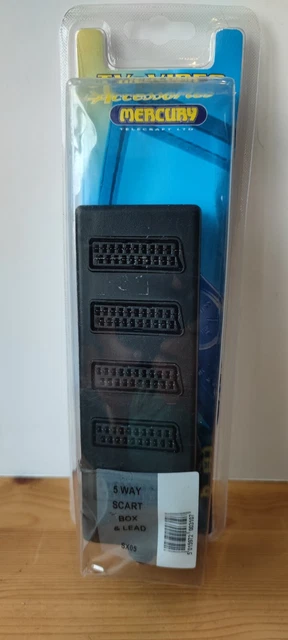 5 WAY SCART Splitter Box Connects 5 Devices to 1 TV DVD VHS Video - NOS ...