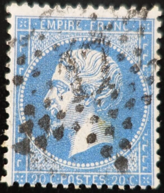 FRANCE TIMBRE NAPOLÉON N°22 BLEU oblitéré ÉTOILE de PARIS N°17 EUR 1,50 ...