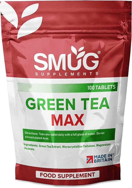 GREEN TEA MAX Tablets - 100 High Strength Pills - Powerful Equivalent ...