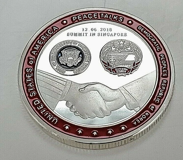 DONALD TRUMP KIM Jong Un Silbermünze Präsident Oberster Führer Joe ...