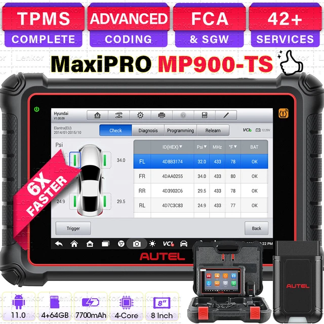 2025 AUTEL MAXIPRO MP900-TS Strumento Diagnostica Codifica ECU TPMS ...