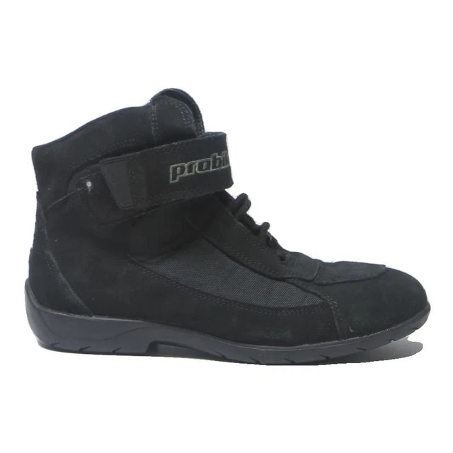 PROBIKER MENS BLACK Leather Ankle Boots UK 9 Motorcycle Riding Safety ...