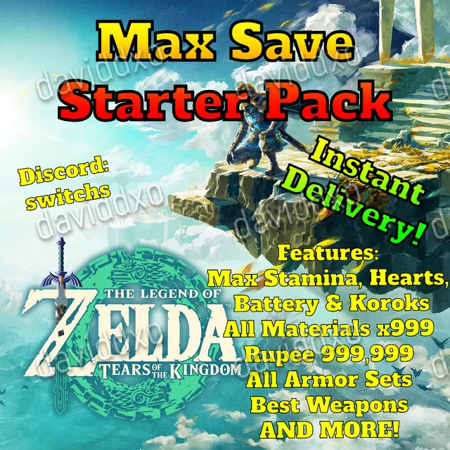 THE LEGEND OF Zelda: Tears of The Kingdom STARTER SAVE MAX 🌟 Nintendo ...