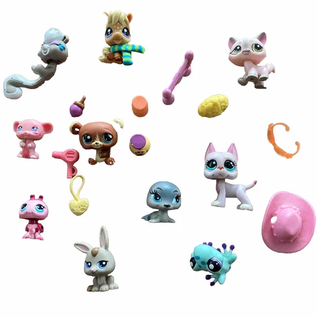 LITTLEST PET SHOP. Pacchetto misto LPS x 10 figure con alcuni accessori ...