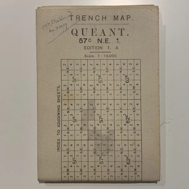 HINDENBURG LINE (DROCOURT-QUEANT Line) - WW1 Trench Map 1:10,000 57c NE ...