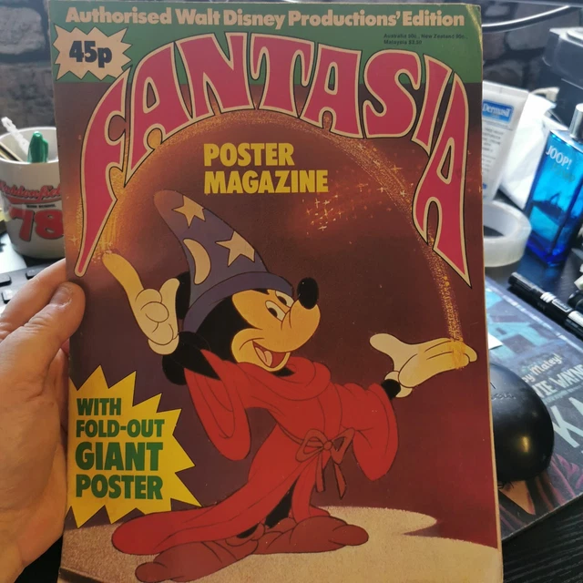 FANTASIA OFFICIAL UK Movie Poster Magazine Walt Disney 1970s very rare ...