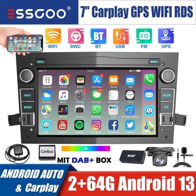 FÜR OPEL ASTRA H Corsa C D Zafira DAB+ 64G Android 13 Autoradio GPS ...
