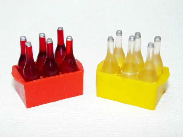 DDR KAUFMANNSLADEN FLASCHENKISTEN gelb rot 12 Flaschen Konvolut vintage ...