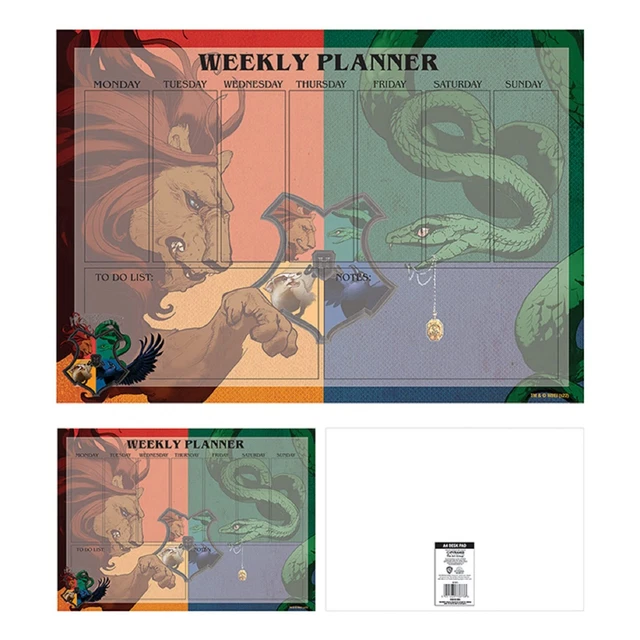 HARRY POTTER WEEKLY Planner with Houses of Hogwarts Graphic - Official ...