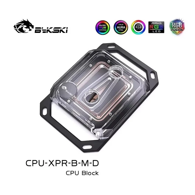 BYKSKI CPU-XPR-B-M-D, CPU Water Block for AMD Ryzen AM5/AM4, Water ...