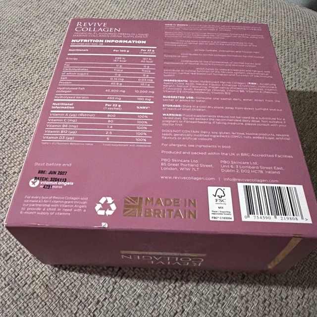REVIVE COLLAGEN ENHANCED Plus Supplement 10,000mg 28 Sachets £70.00 ...