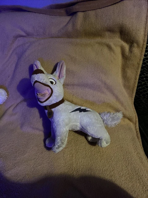 DISNEY PIXAR BOLT Standing White Lightning Dog Soft Plush Stuffed Toy £ ...