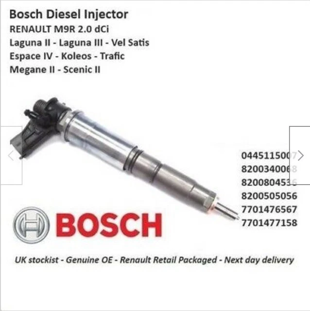 BRAND NEW GENUINE Renault Bosch Diesel Fuel Injector 0445115007 2.0 DCI ...