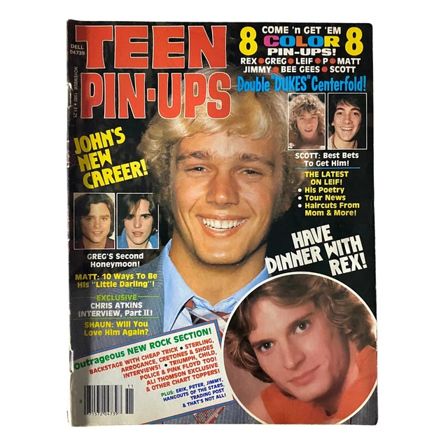 TEEN PIN-UPS MAGAZINE November 1980 Scott Baio, John Schneider w Poster No Label £22.42 ...