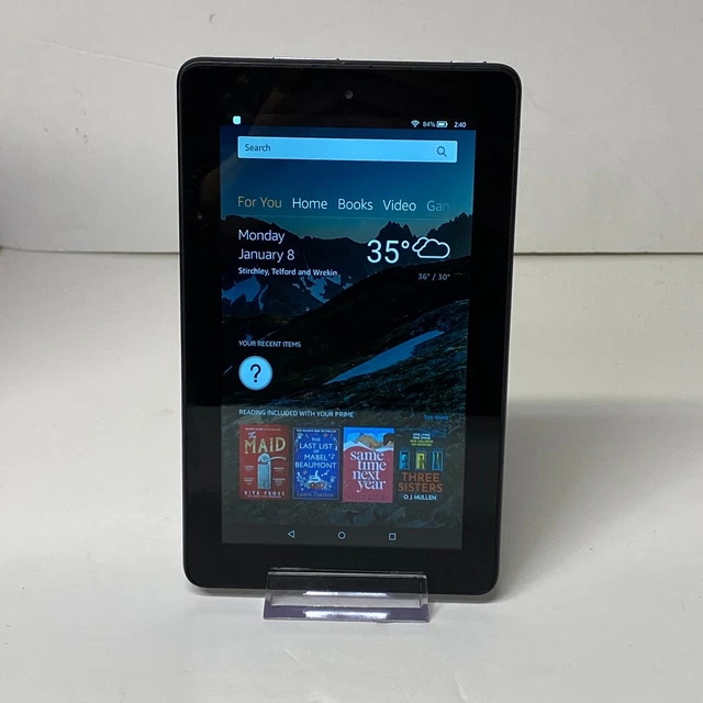 AMAZON FIRE 7 (5th Gen) 8GB Storage Black Wi-Fi Only 7in screen Tablet ...