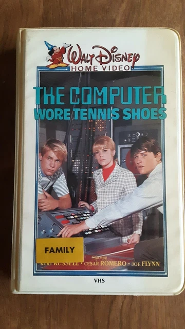 DISNEY THE COMPUTER Wore Tennis Shoes VHS 1st Edition White Clamshell ...