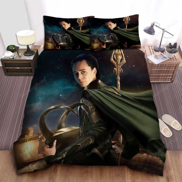 MARVEL LOKI BEING The King Of Asgard Painting Quilt Duvet Cover Set ...