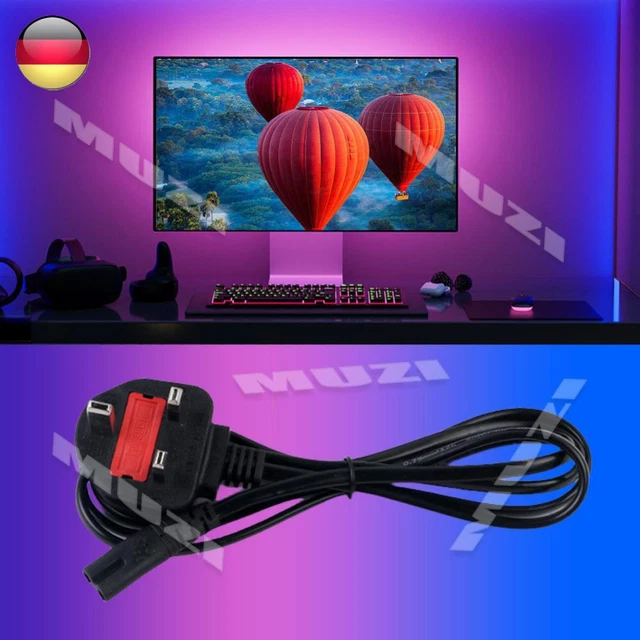 1.5M POWER CORD 18AWG X 2C UK Plug Figure 8 Power Lead for Laptop Game ...