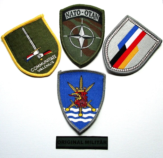 4 STÜCK KLETT Bundeswehr Verbandsabzeichen Multinationale Verbände ...