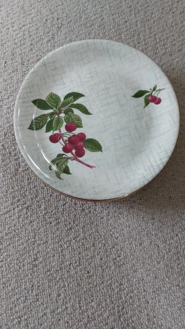 RARE ALFRED MEAKIN china RED CHERRIES Design Set of six Dinner Plates £ ...
