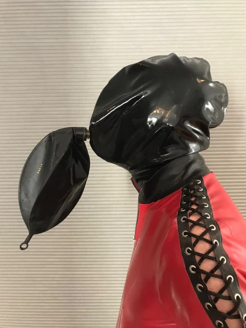 COCOON INFLATABLE RUBBER latex hood with ball and medical bag fetish ...