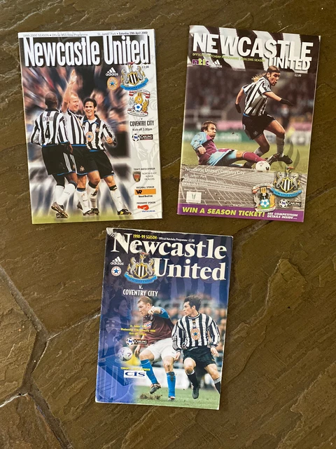 JOB LOT 3 X NEWCASTLE UNITED V COVENTRY CITY Programmes 1999 -2001 VGC ...