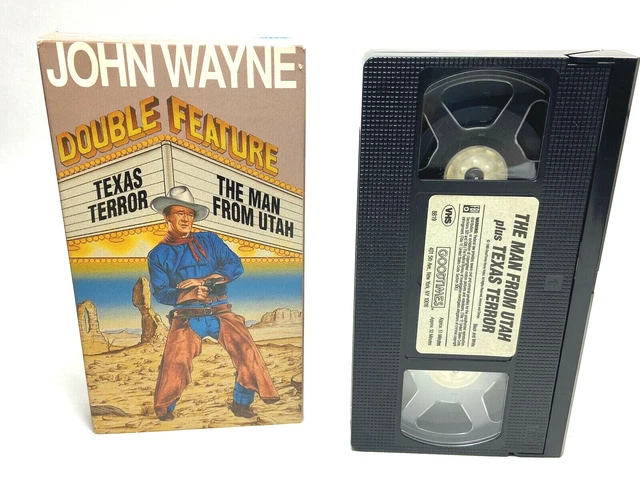 JOHN WAYNE VHS Movie Double Feature The Dawn Rider Lawless Frontier £5. ...