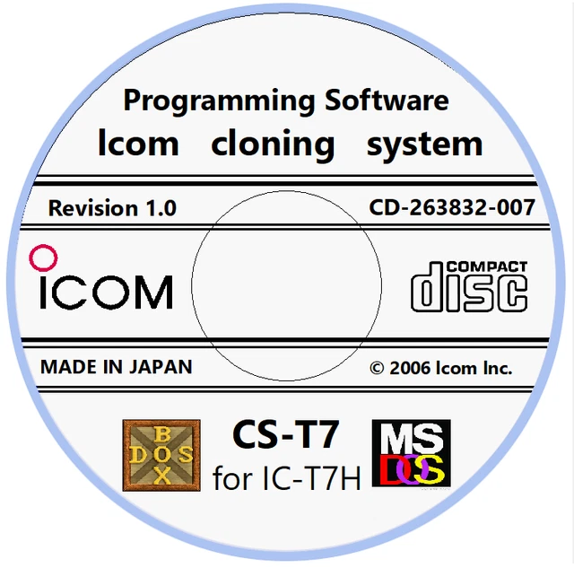 ICOM CS-T7 REVISION 1.0 Cloning (Programming) Software for Icom IC-T7H ...
