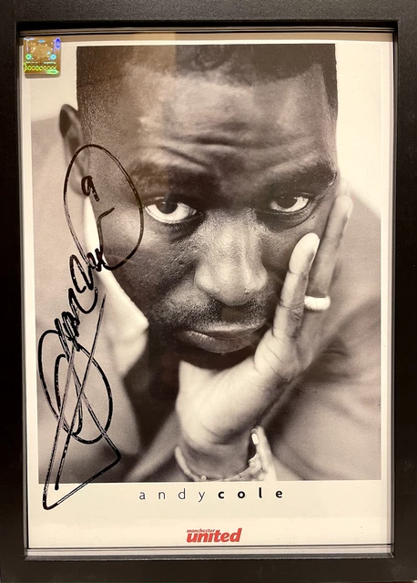 HAND SIGNED FORMER Manchester United Player Andy Cole Framed Photo With ...