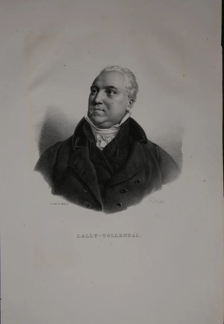 TROPHIME GÉRARD DE Lally-Tollendal (1751-1830) Ritratto Litografia ...