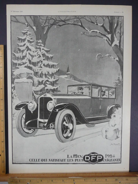 RARE ORIGINAL VINTAGE 1923 Doriot Flandrin & Parant DFP Courbevoie Auto ...